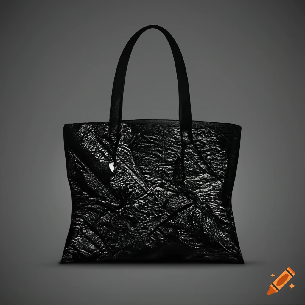Sophisticated black bag with abstract contours
