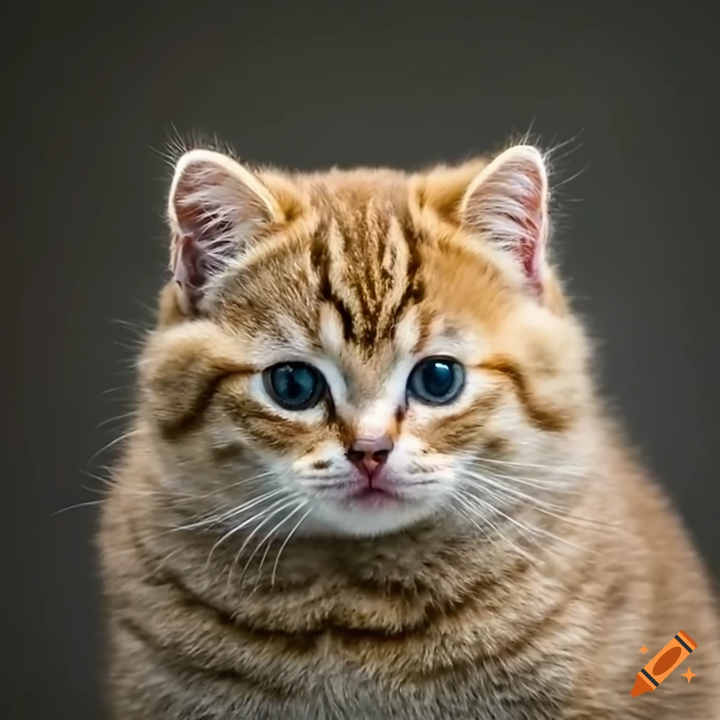Hyper realistic photograph of a chubby kitten on Craiyon