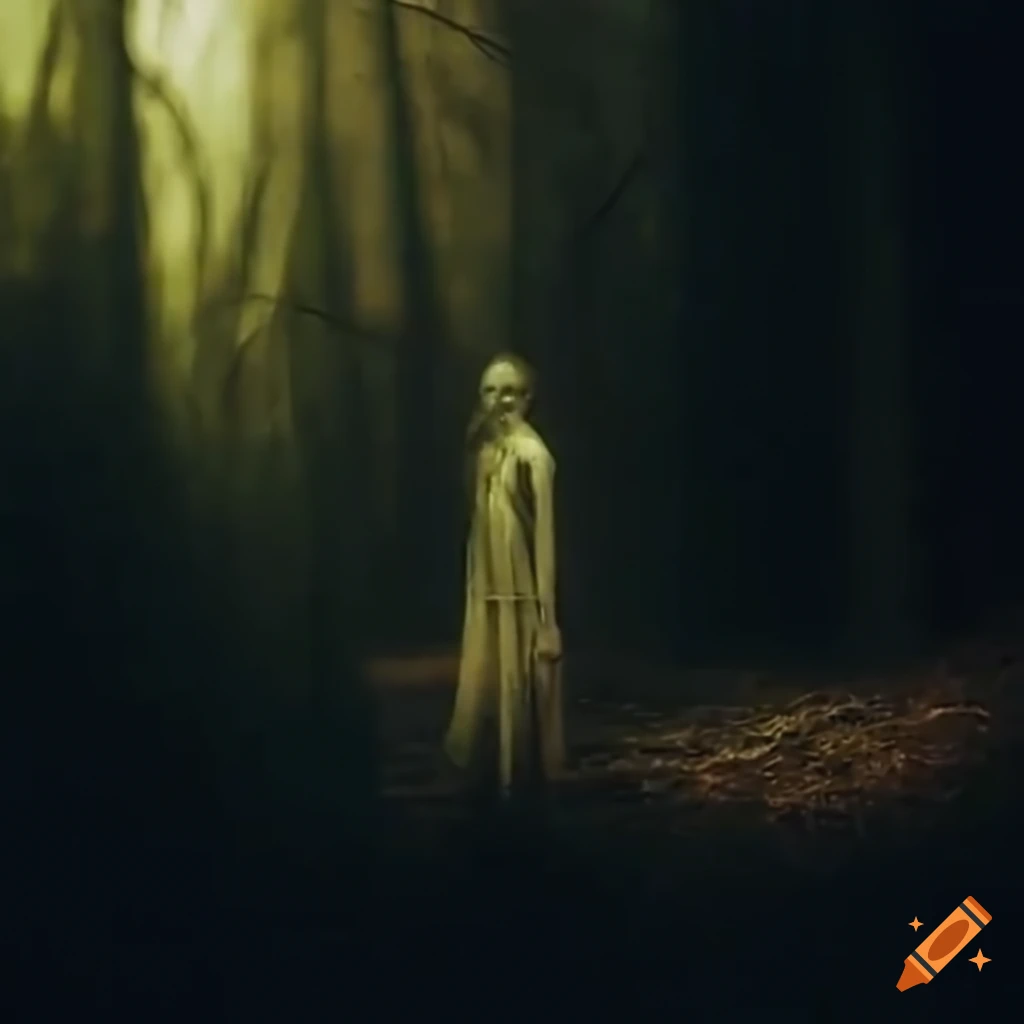 Creepy cryptid spotted in the forest at night