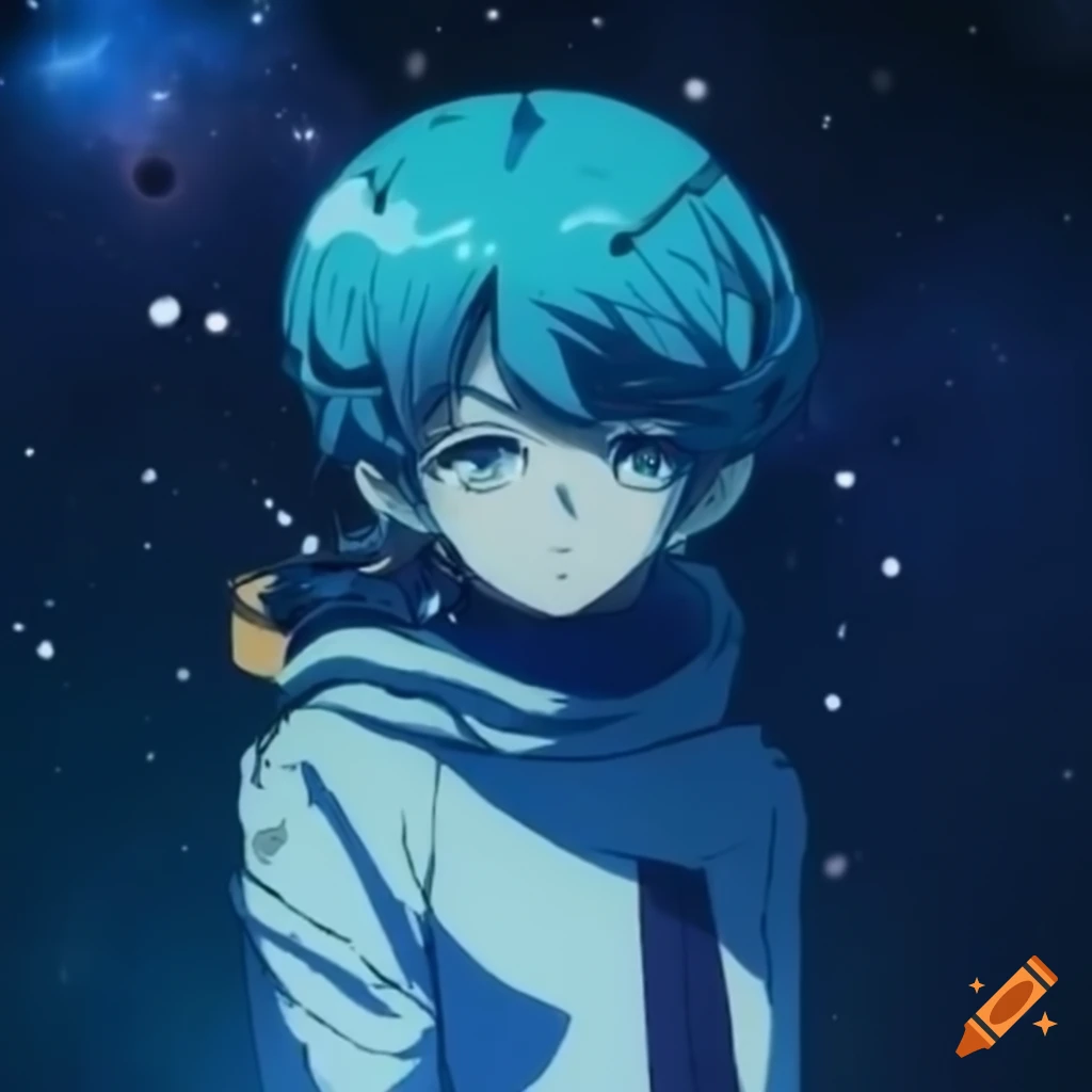 Anime artwork set in outer space