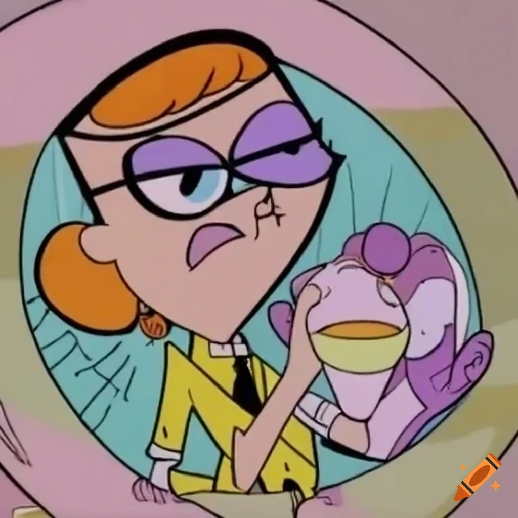 Dexter's laboratory eating creme brulee on Craiyon