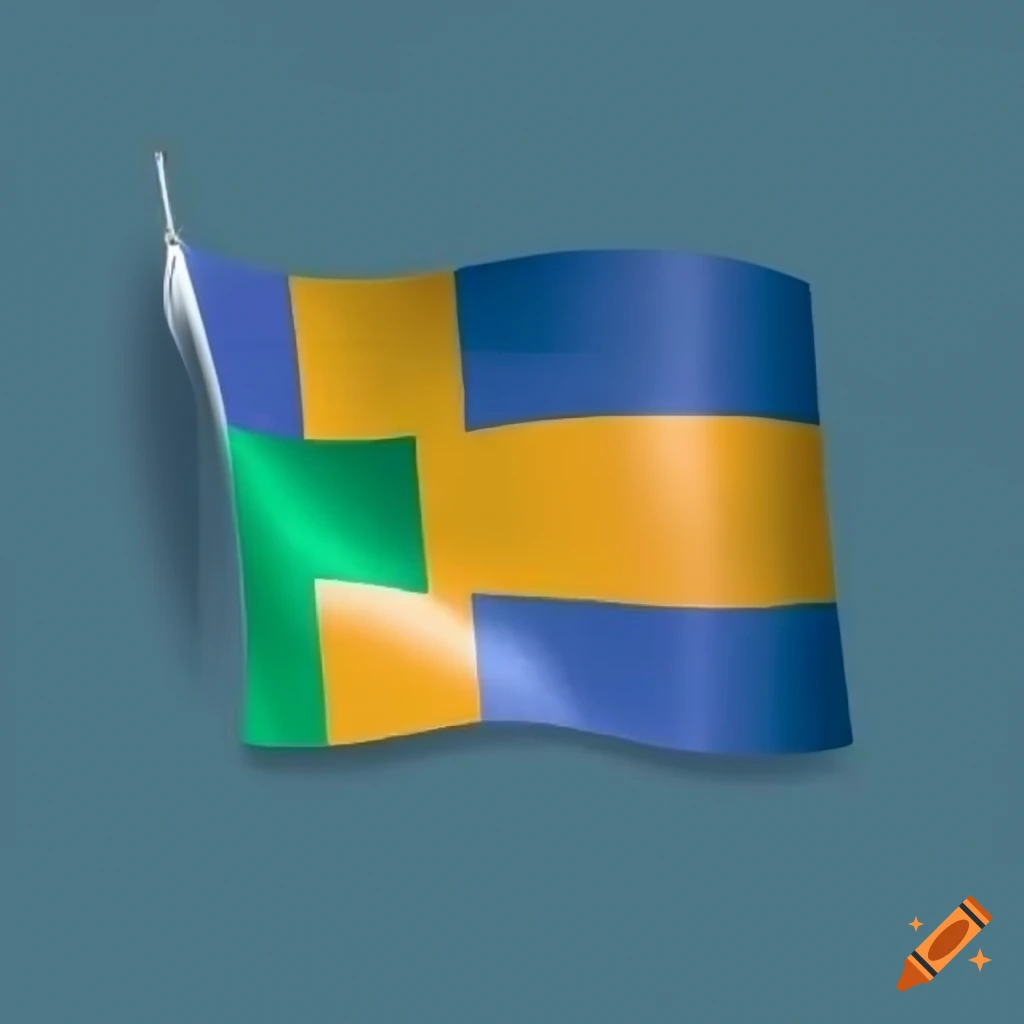 Flag design combining colors of sweden and ireland on Craiyon