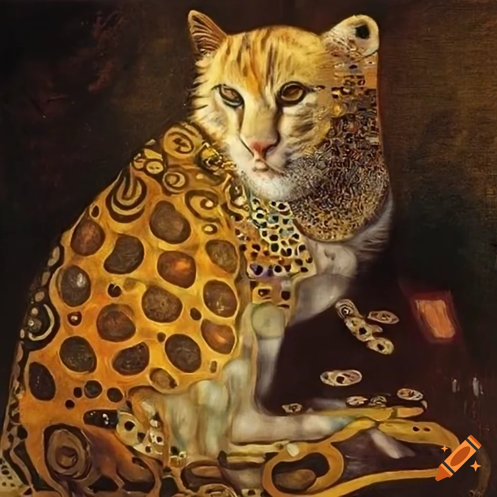 Gustav klimt inspired animal artwork on Craiyon