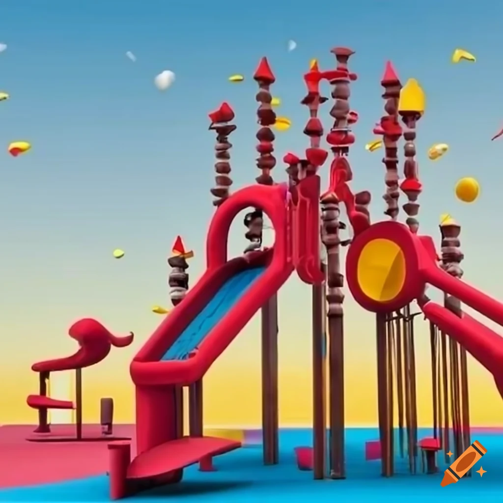 Colorful and fun surreal playground on Craiyon