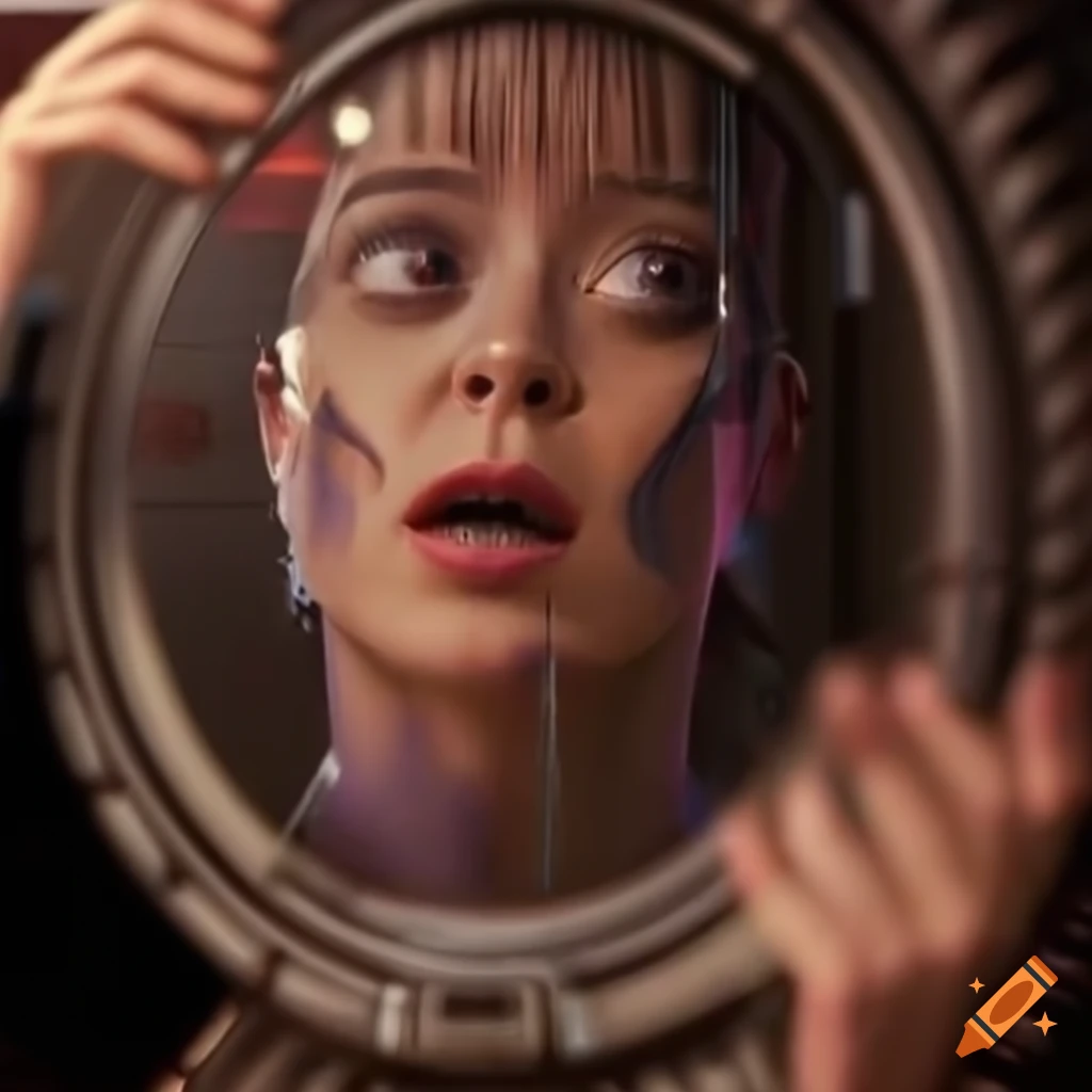 Distorted mirror image from a sci-fi comedy comic