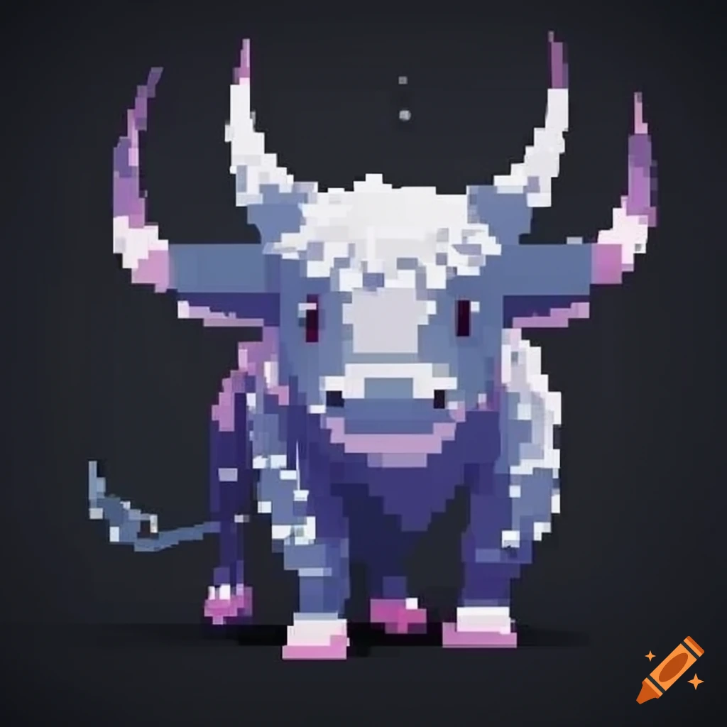 Unique electric water bull pokemon in pixel art on Craiyon