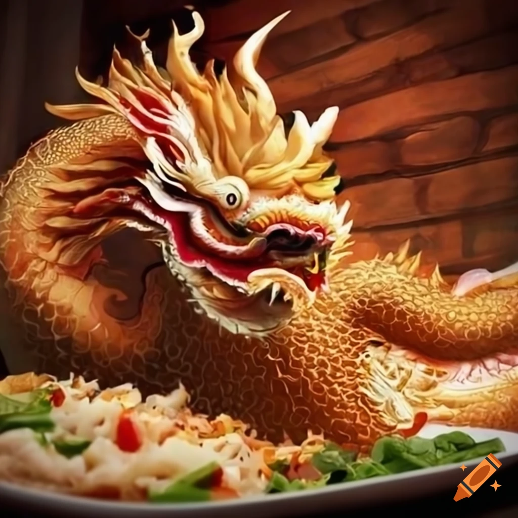 Fried rice-paper chinese dragons artwork on Craiyon