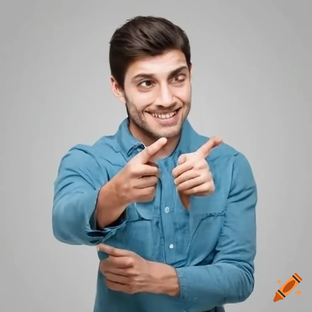 Confident man pointing at the viewer on Craiyon