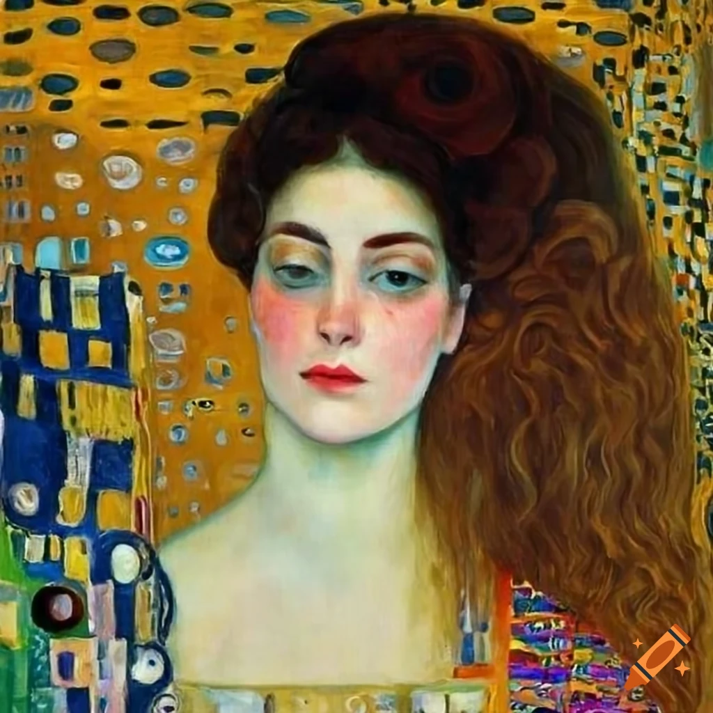 Portrait of a woman inspired by gustav klimt