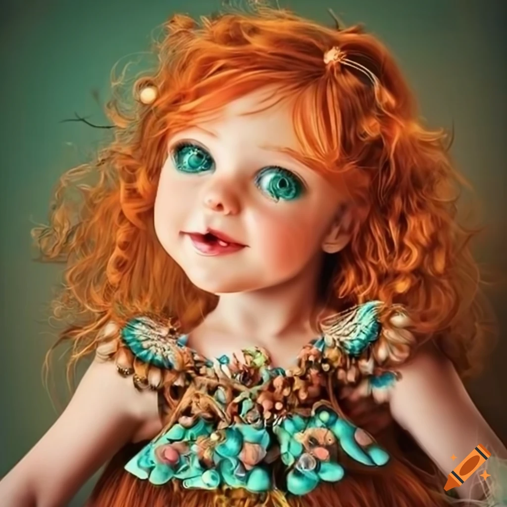 Colorful illustration of cute smiling girls with unique embellishments ...