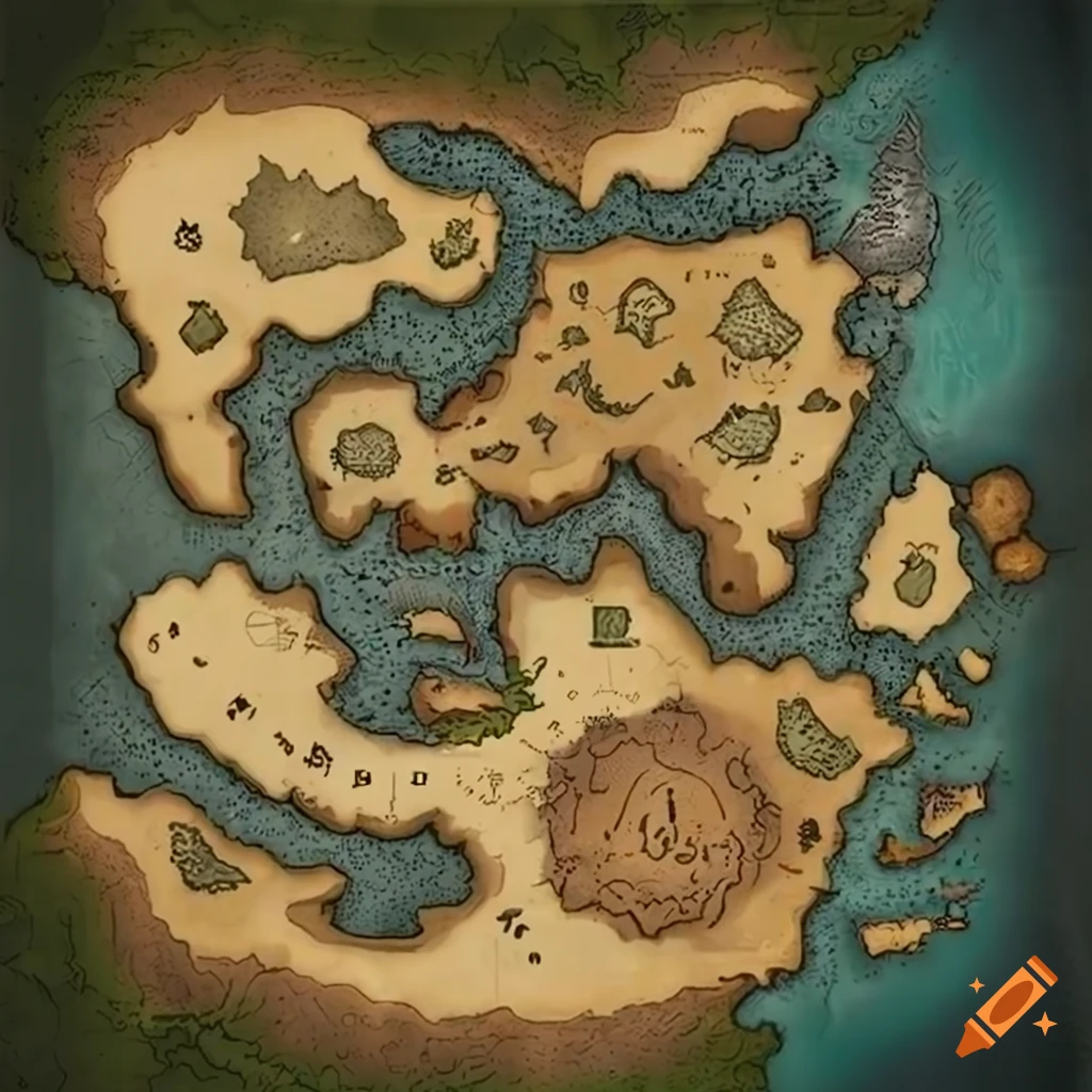 Fantasy cartography map on Craiyon