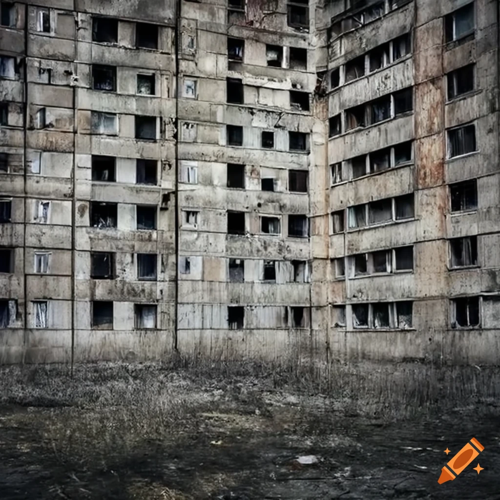 Soviet panel housing complex on Craiyon