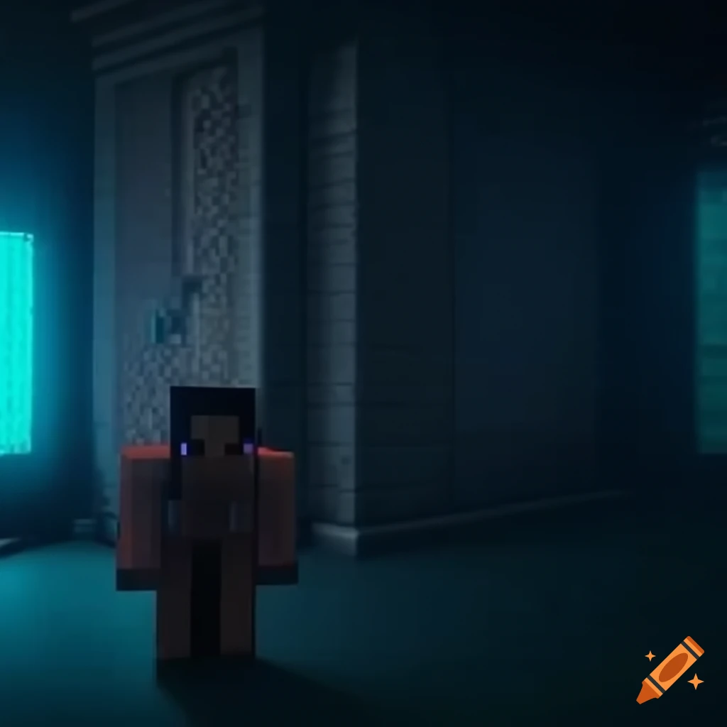 Person playing minecraft on Craiyon