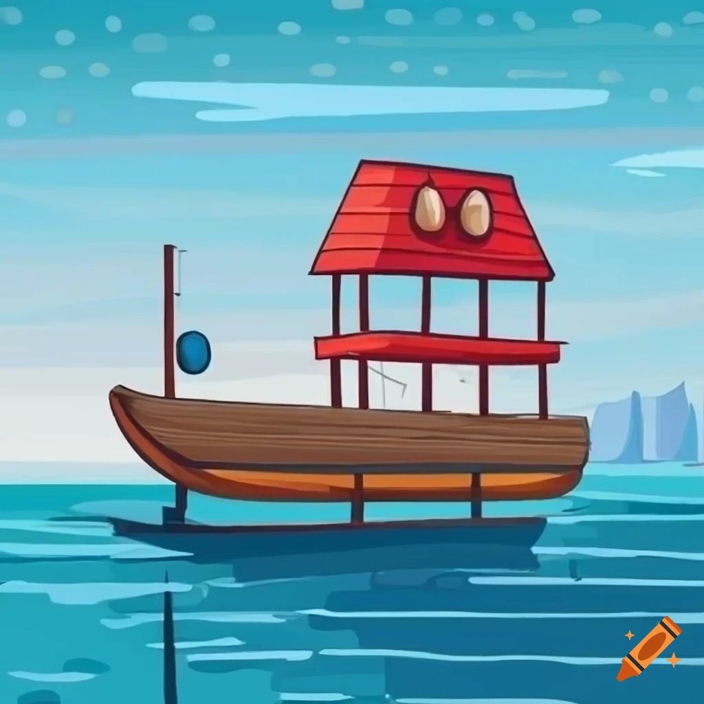 Cartoon style docks illustration on Craiyon