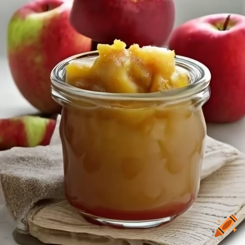 Jar of apple compote