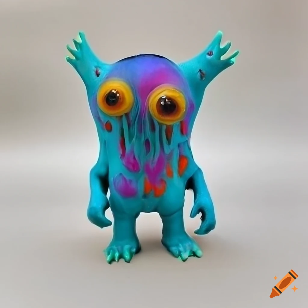 Custom art toy of a unique monster design on Craiyon