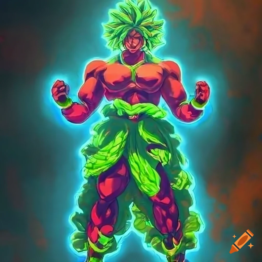 Neon broly on Craiyon