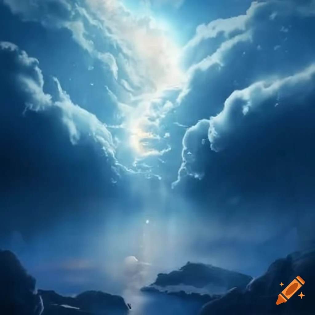 Heavenly sky with clouds on Craiyon