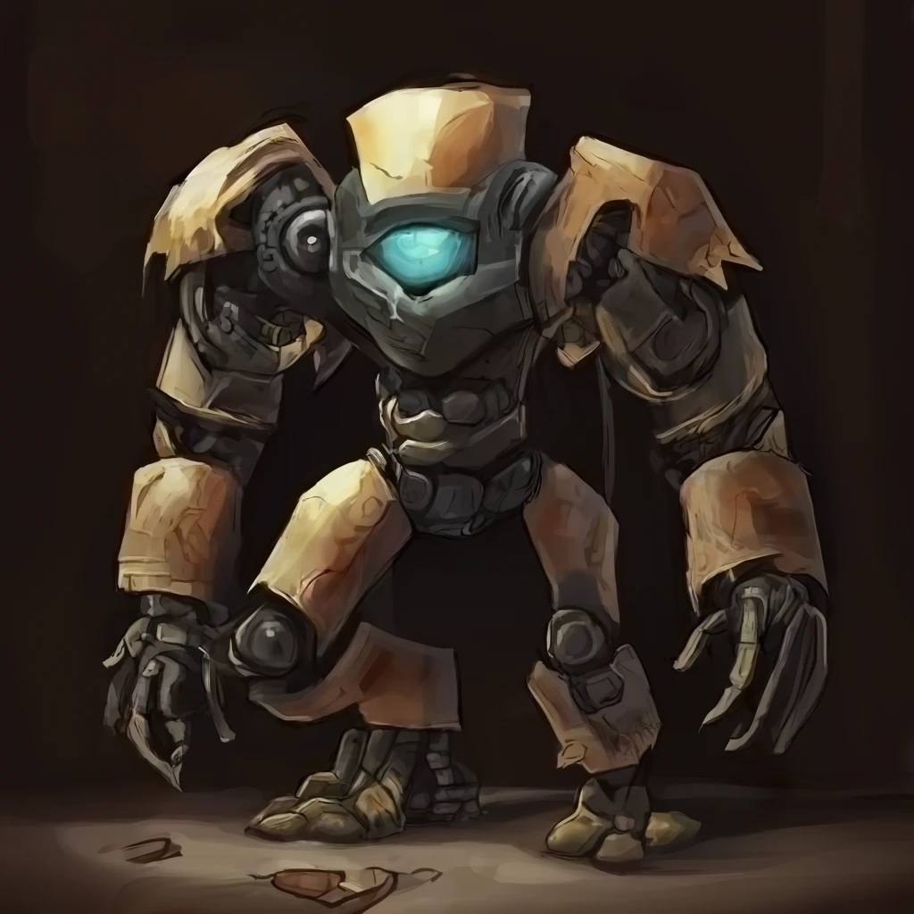 Fantasy art of a construction robot on Craiyon