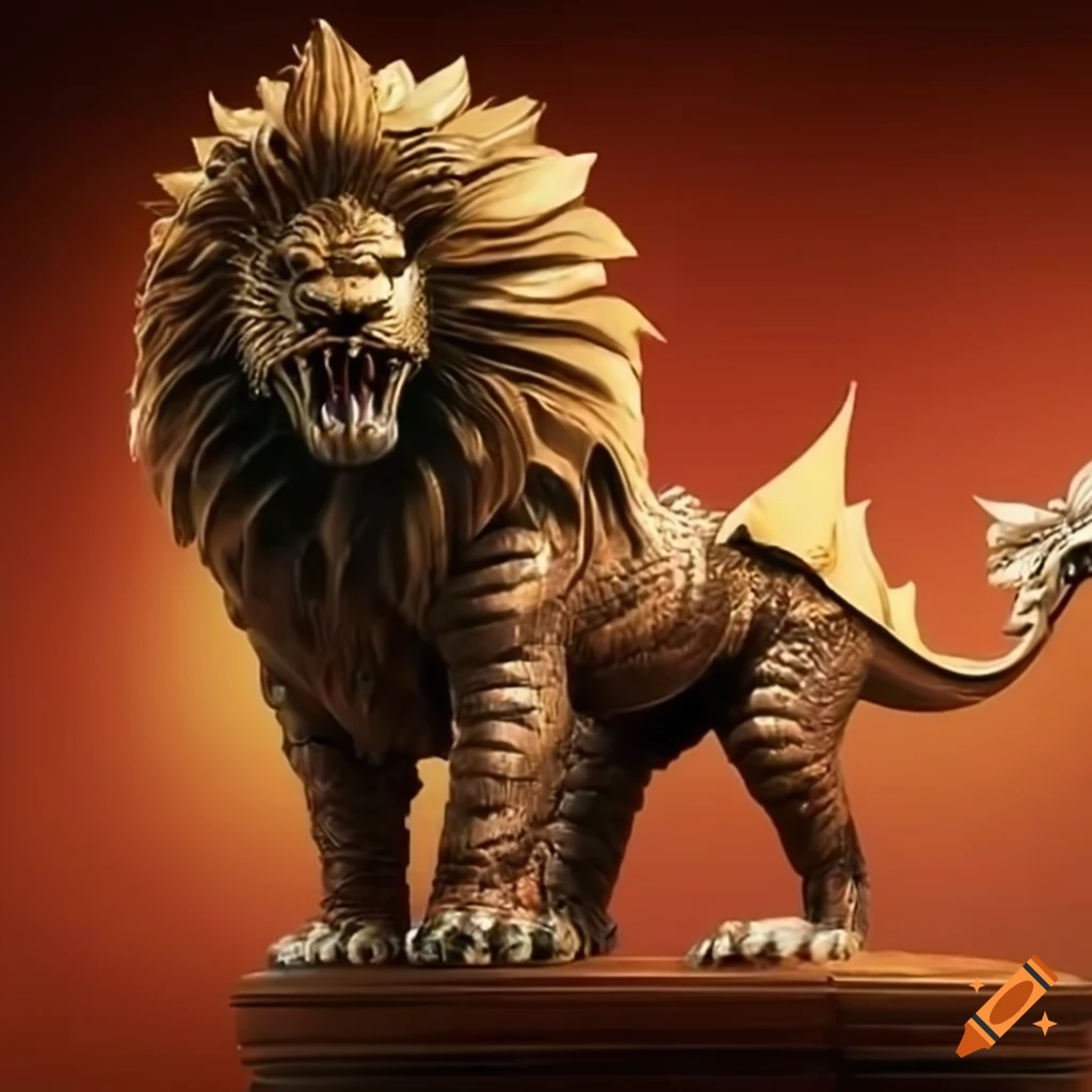 Pendulum lion dragon artwork on Craiyon