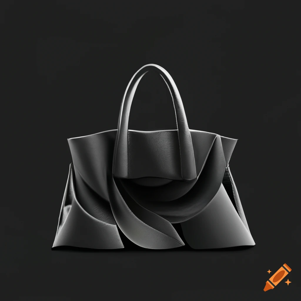 Sophisticated black bag with abstract shapes