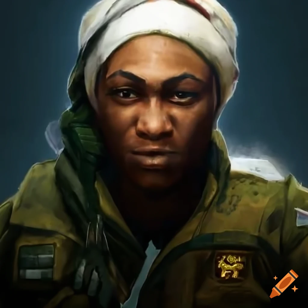 Realistic portrait of African mechwarrior pilots on Craiyon