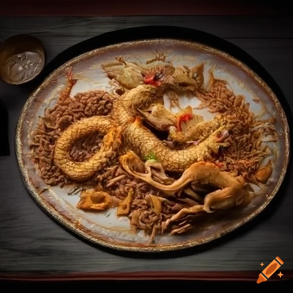 Fried rice-paper chinese dragons artwork