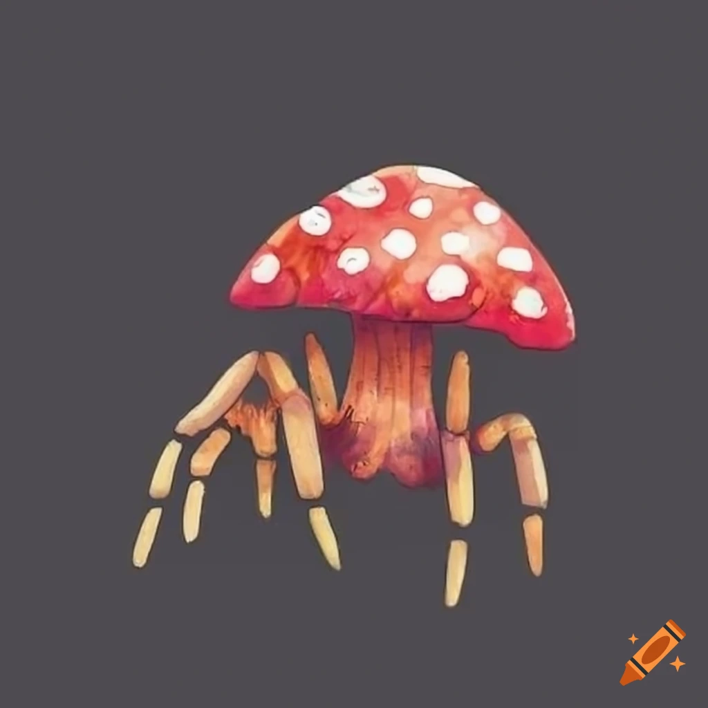 Close Up Photo Of A Mushroom Spider On Craiyon