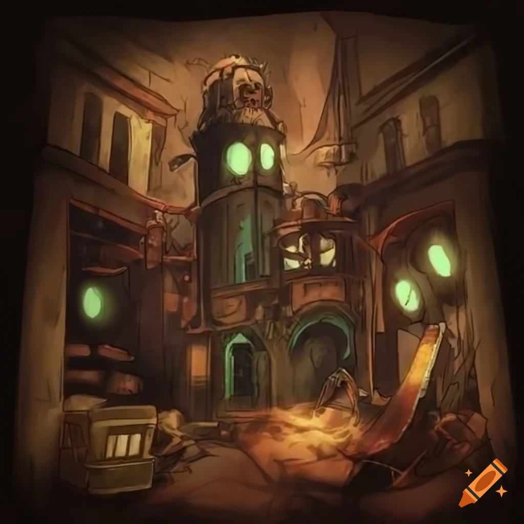 Scenic artwork of a steampunk dump location on Craiyon