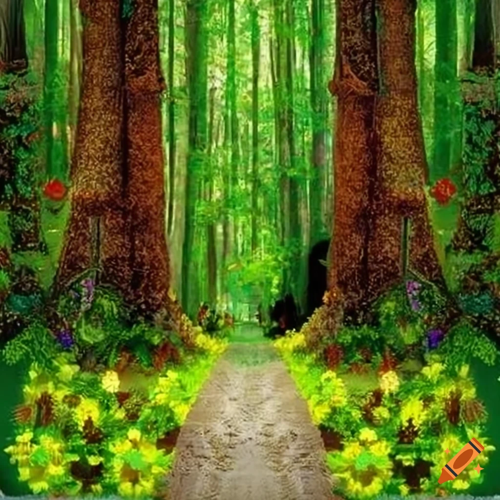 Scenic view of a flower forest