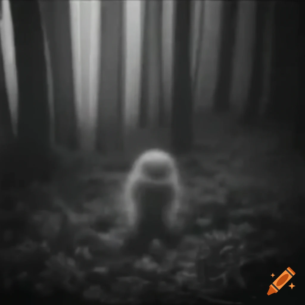 Creepy cryptid in the forest at night on Craiyon