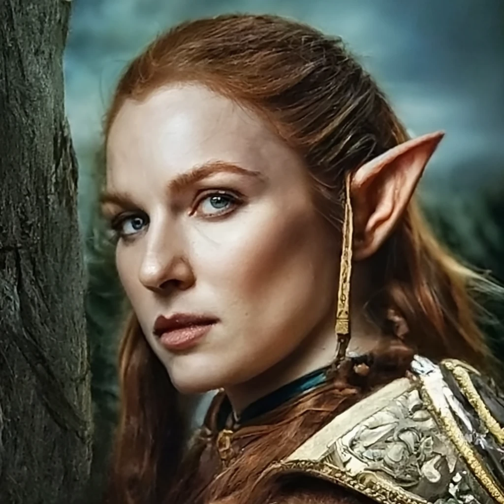 Close-up photo of a hyperrealistic elf character on Craiyon