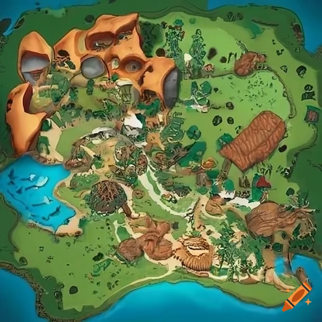 Map of a zoo on Craiyon