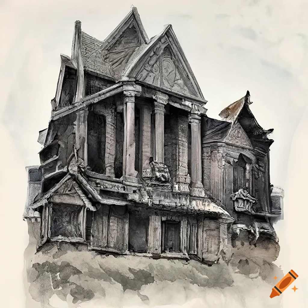 High-definition architectural stave carving style of lon lon ranch on ...