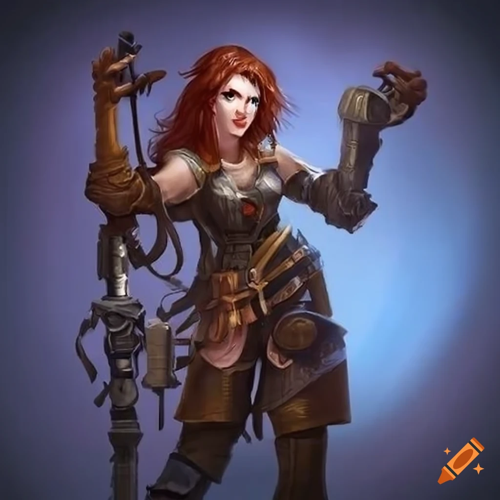 Illustration of a female fantasy engineer on Craiyon