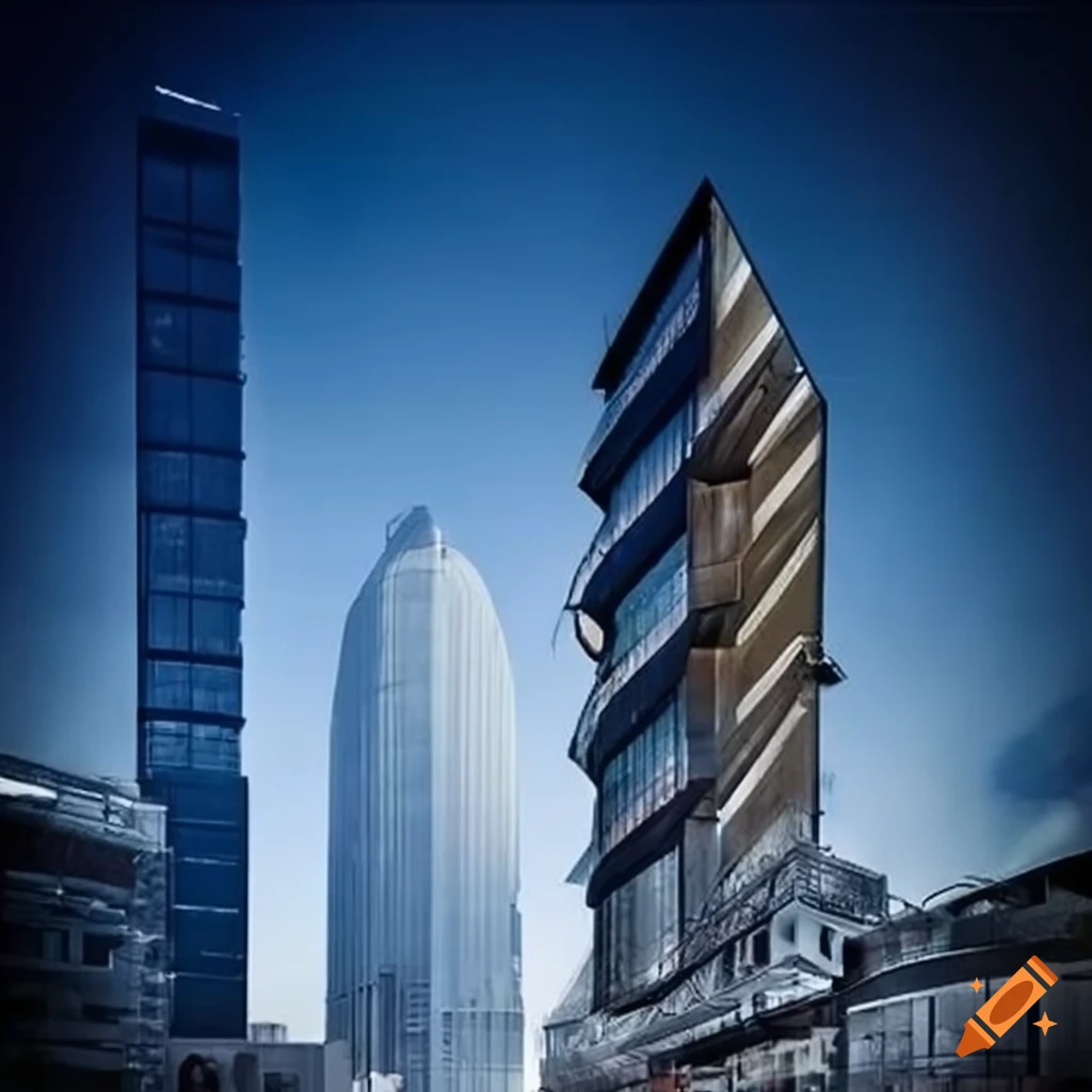 Modern building designs on Craiyon