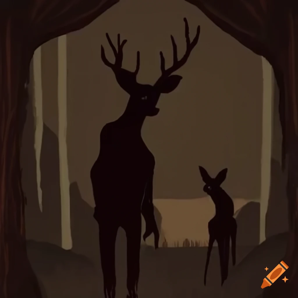 Deer with a horror aesthetic on Craiyon