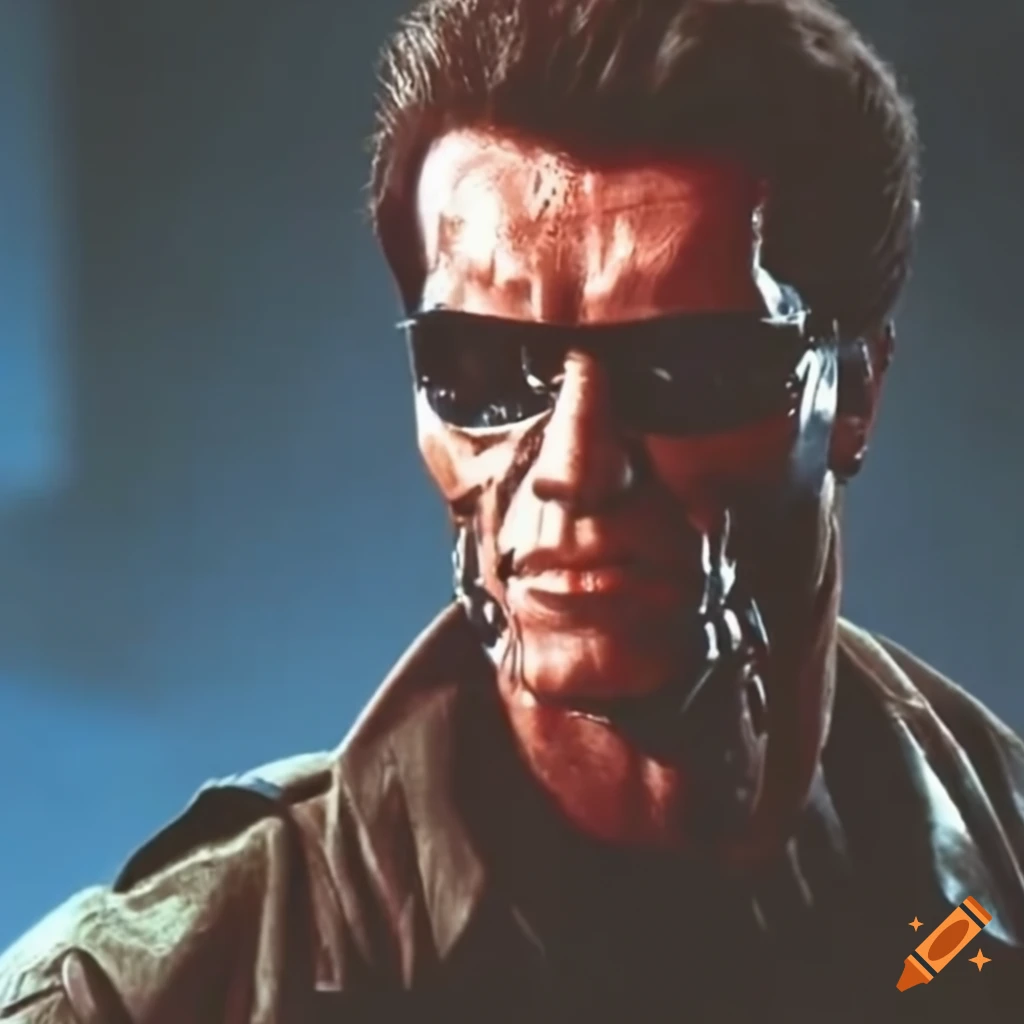 Full body movie still of mel gibson as the terminator on Craiyon
