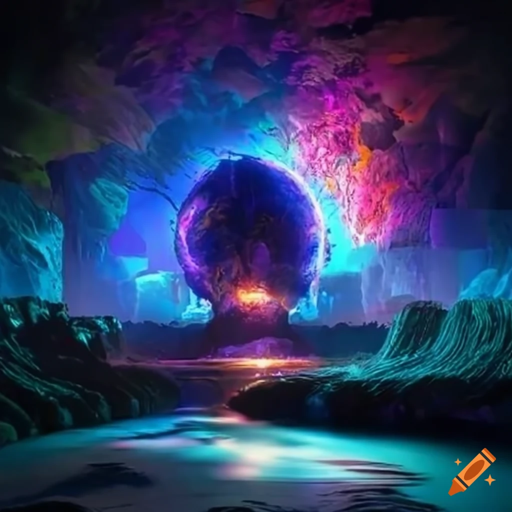 Abstract digital landscape artwork