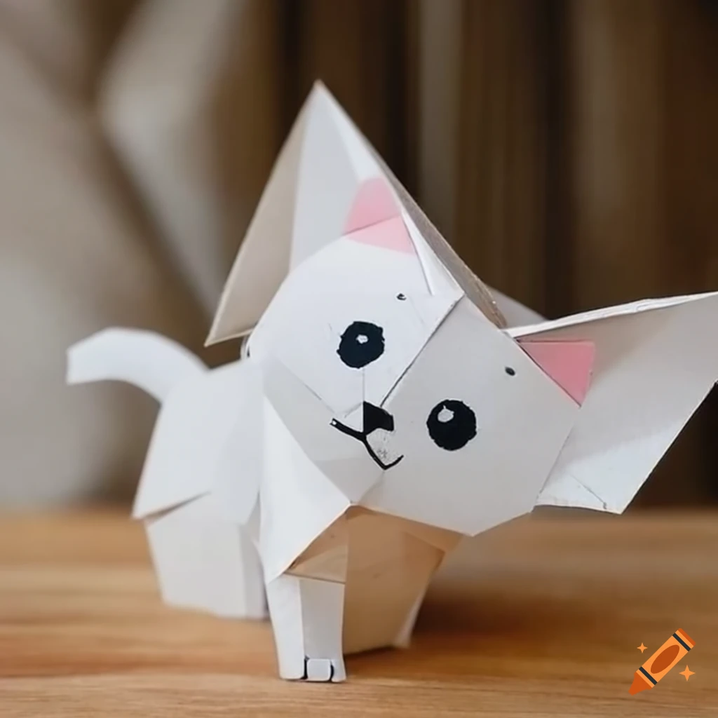 Adorable papercraft kitten on Craiyon