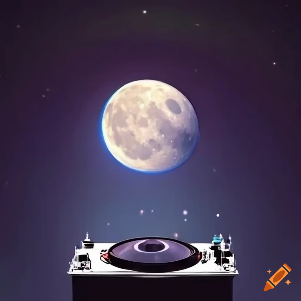 Dj with moon illustration on Craiyon