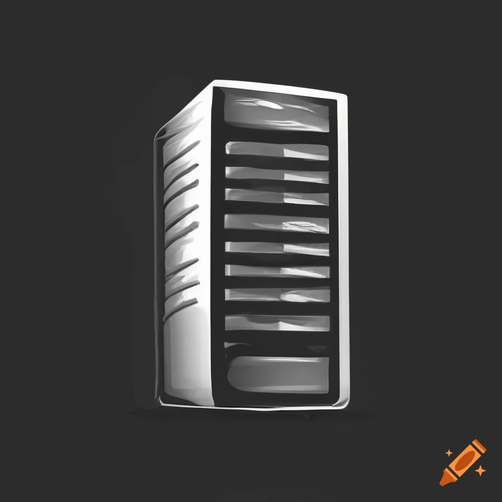 Illustration of a server room on Craiyon