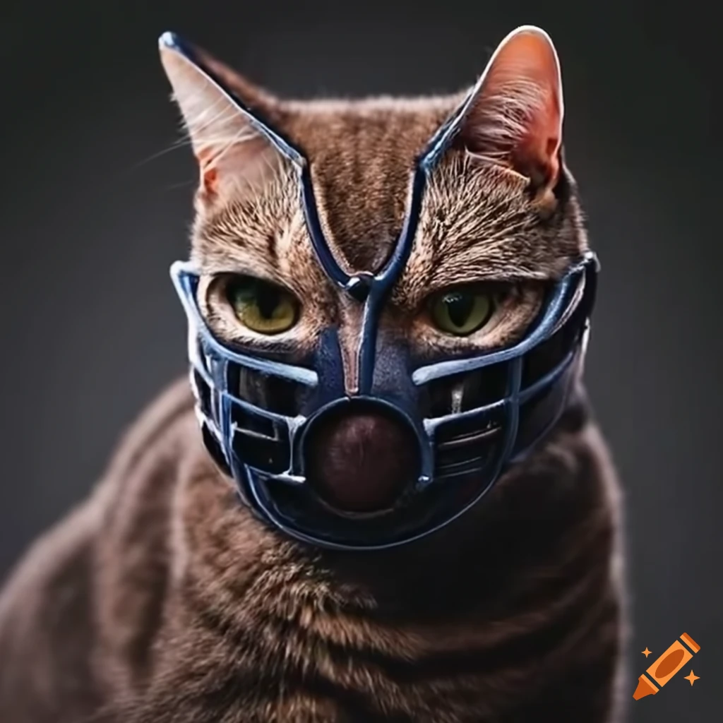 Cat wearing a muzzle on Craiyon