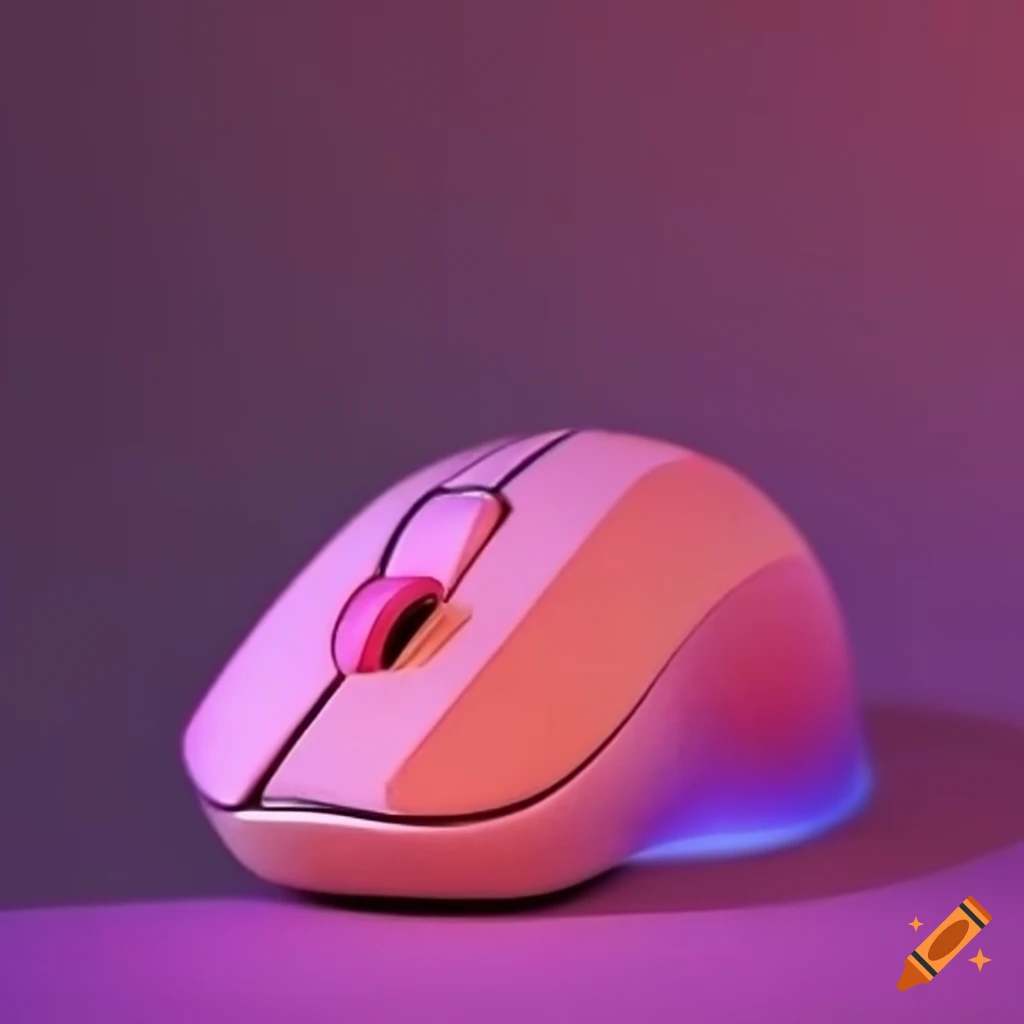 Pink neon mouse for pc on Craiyon