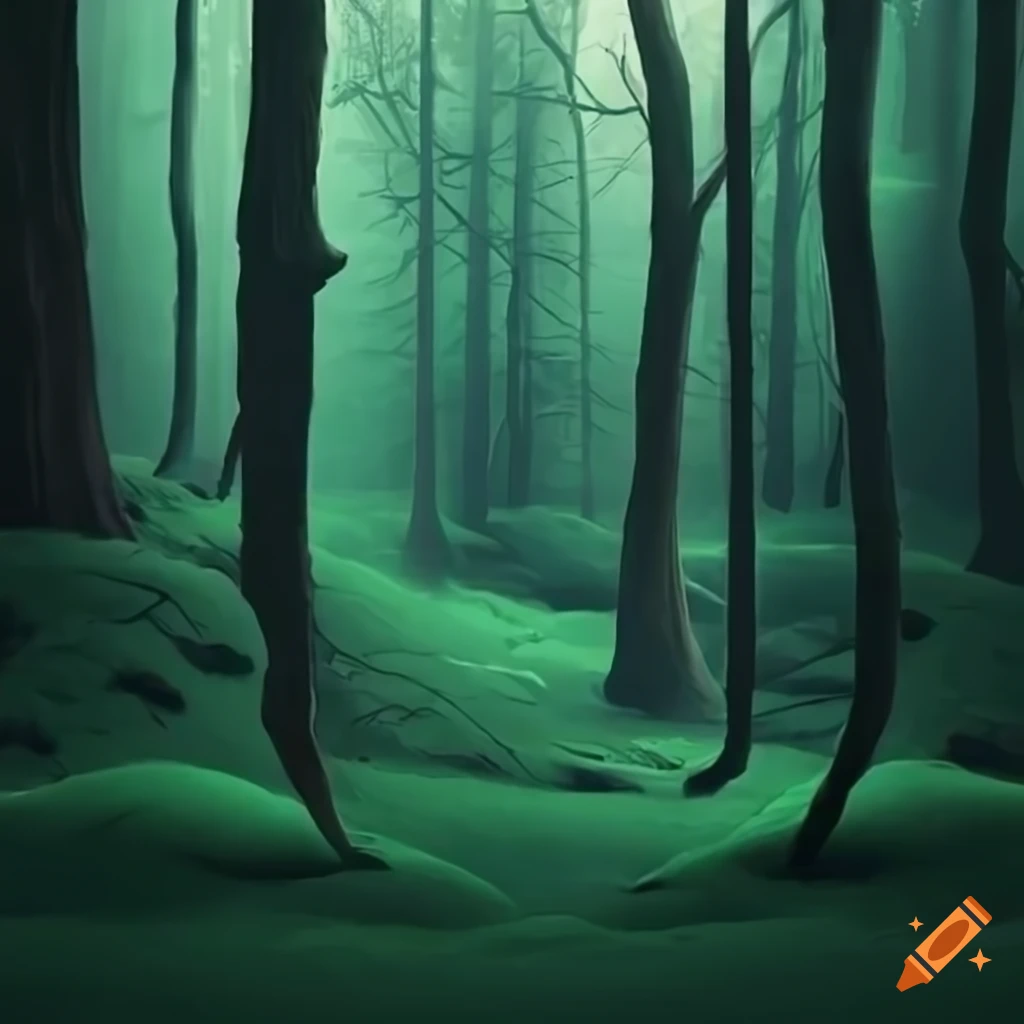 Beautiful forest scenery on Craiyon