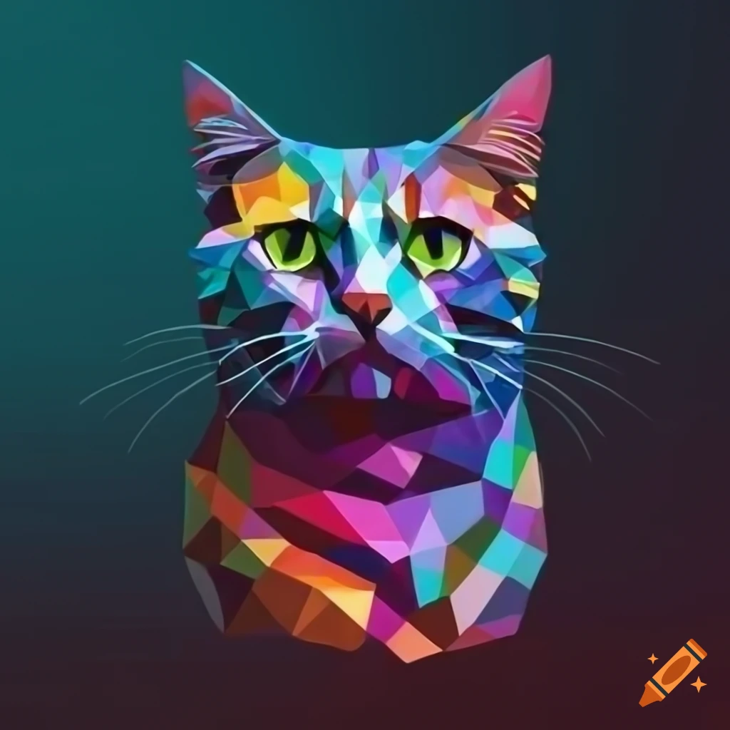 Geometric Cat Drawing Pin by Vendelina Flausova on Travel tatto ...