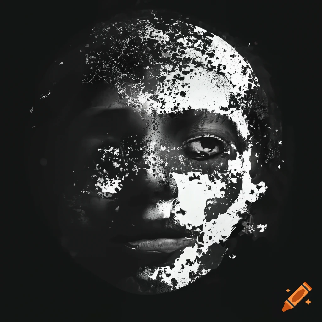 Black and white poster illustrating deep learning on Craiyon