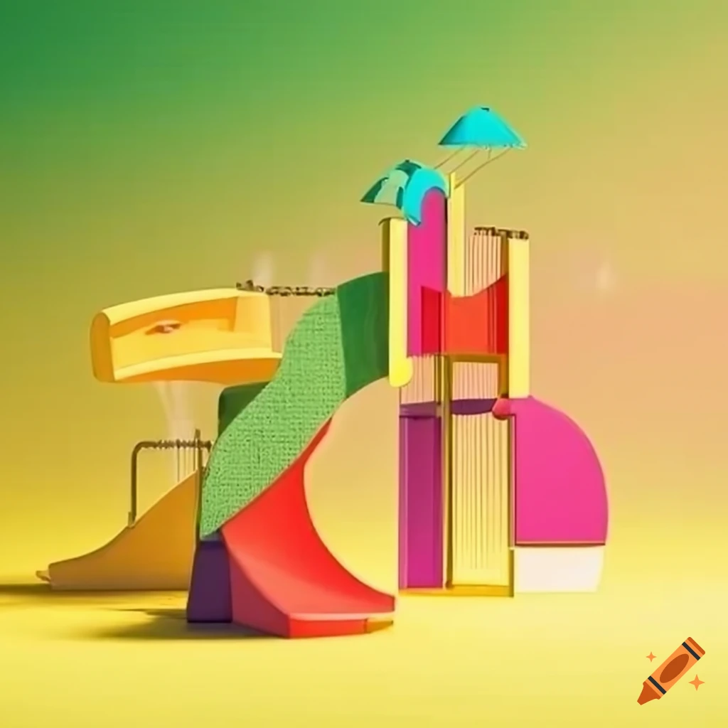 Surrealist colorful playground on Craiyon