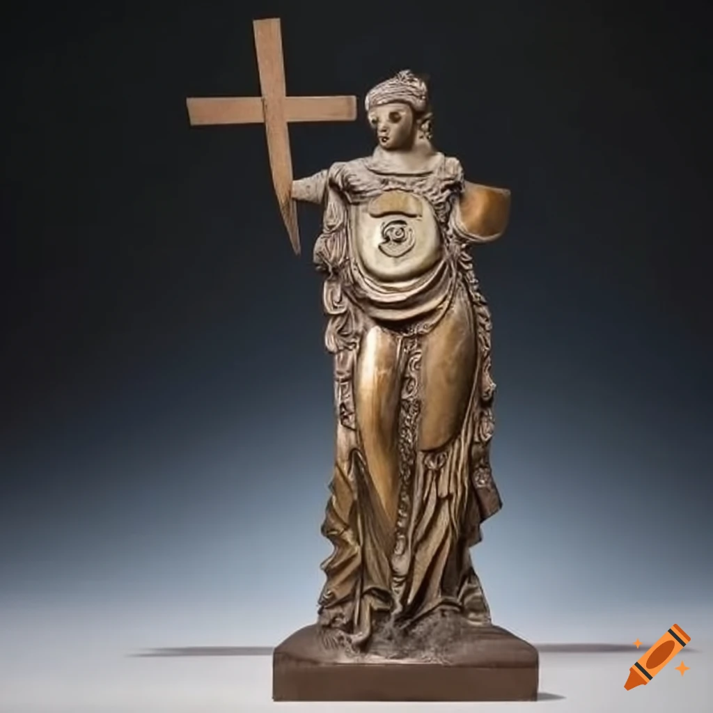 Giant titanium statue of hispanic motherland