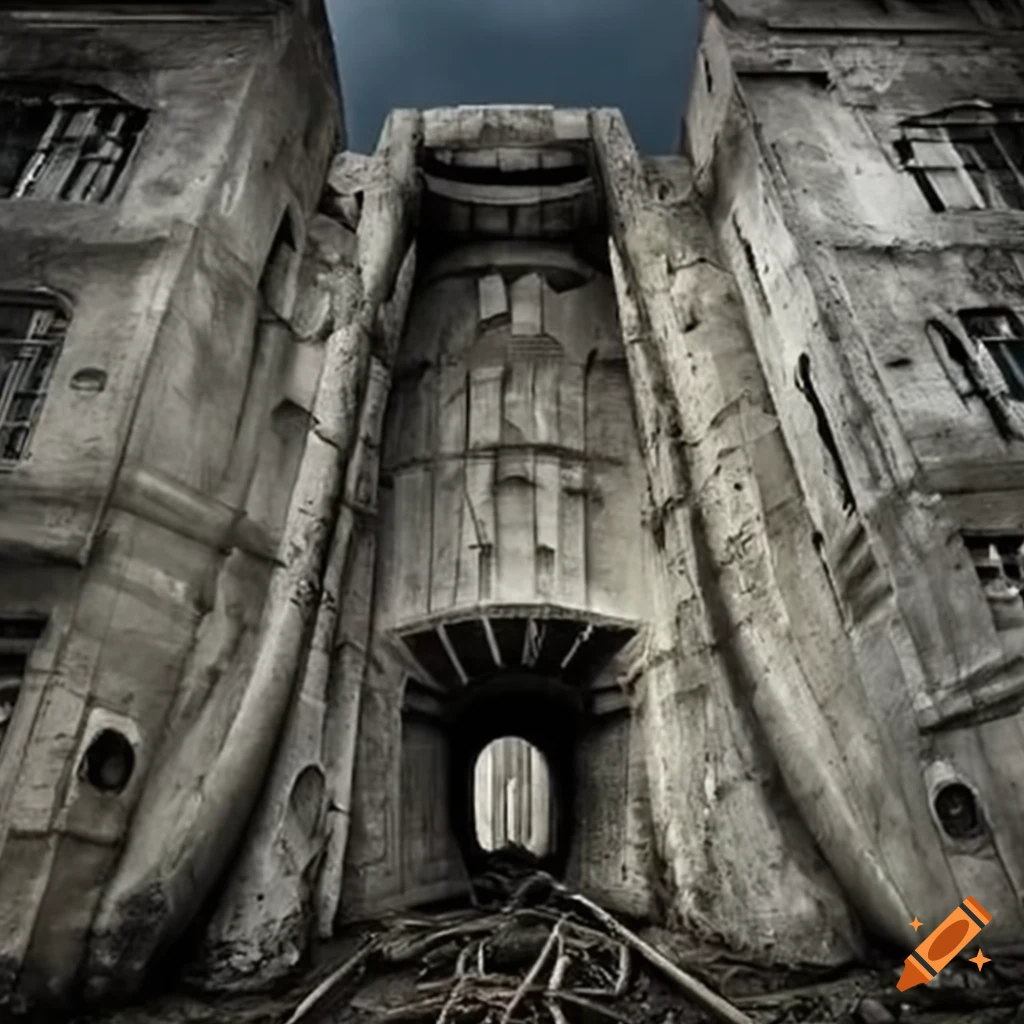 Urban landscape with towering concrete slums in russia on Craiyon